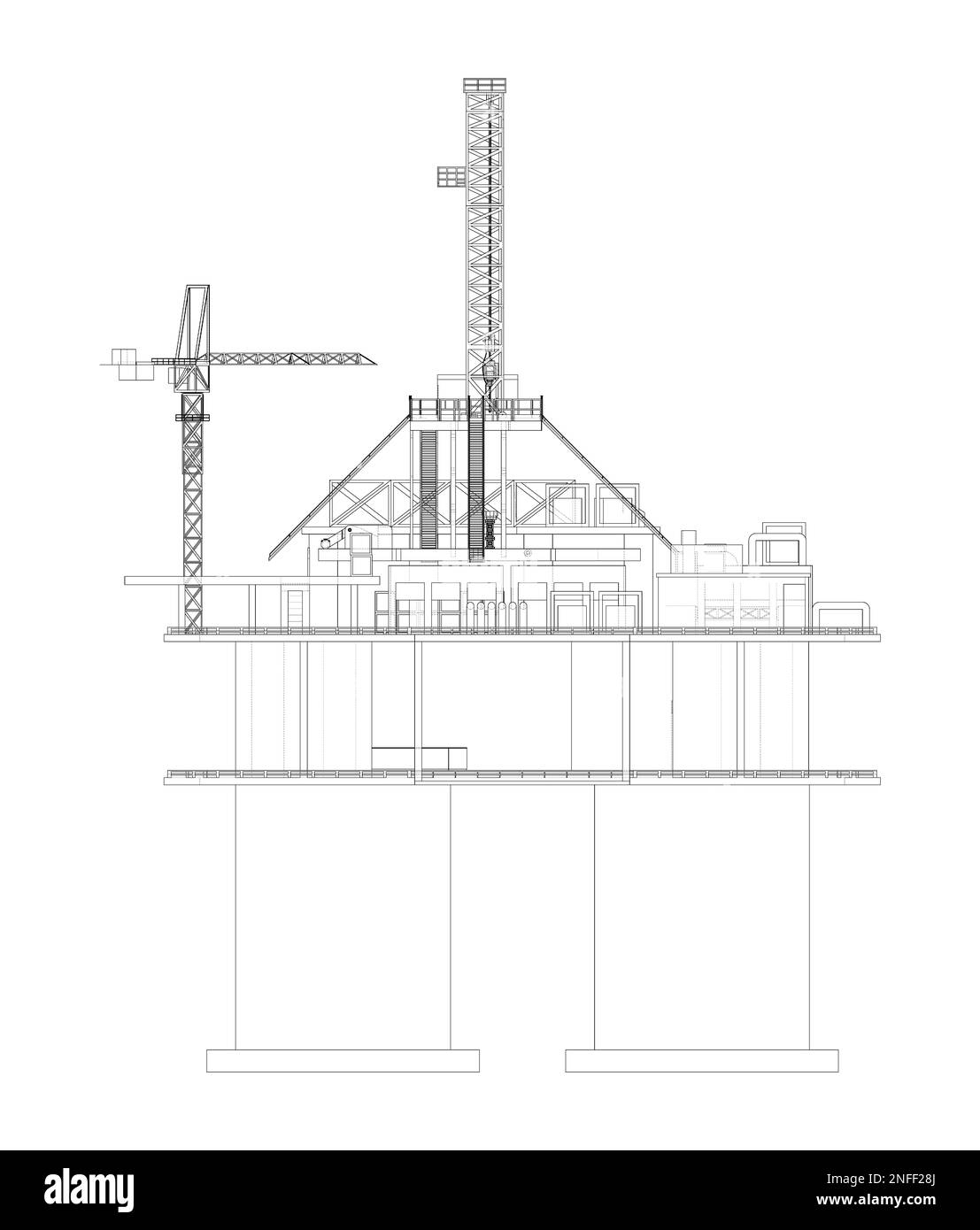 Offshore Oil Rig. 3d illustration Stock Photo - Alamy