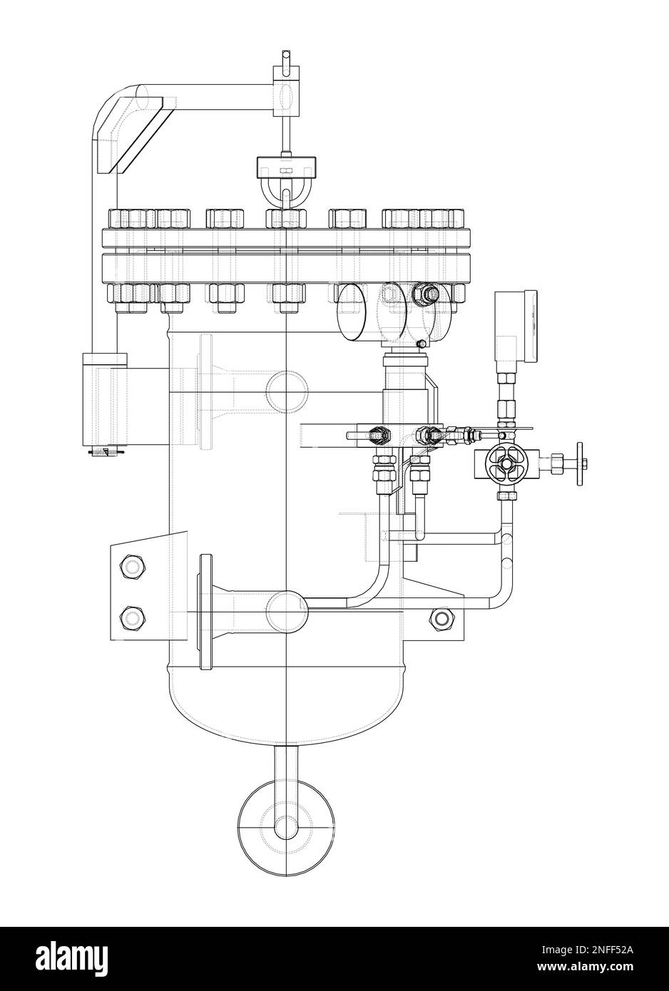 Industrial air filter with taps and pressure gauge Stock Photo - Alamy
