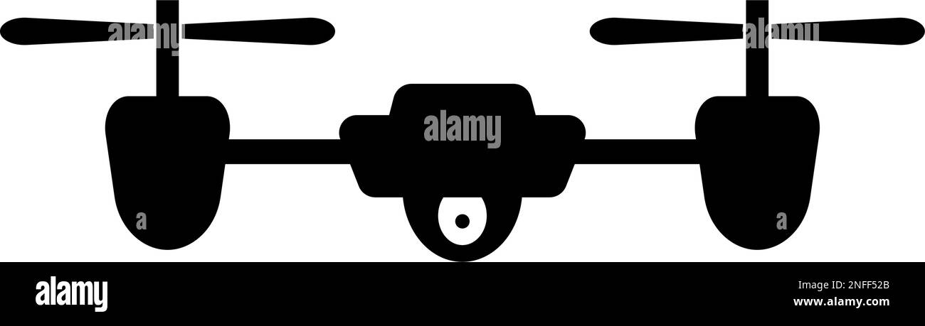 Drone silhouette icon. Reconnaissance aircraft. Unmanned aerial vehicle ...