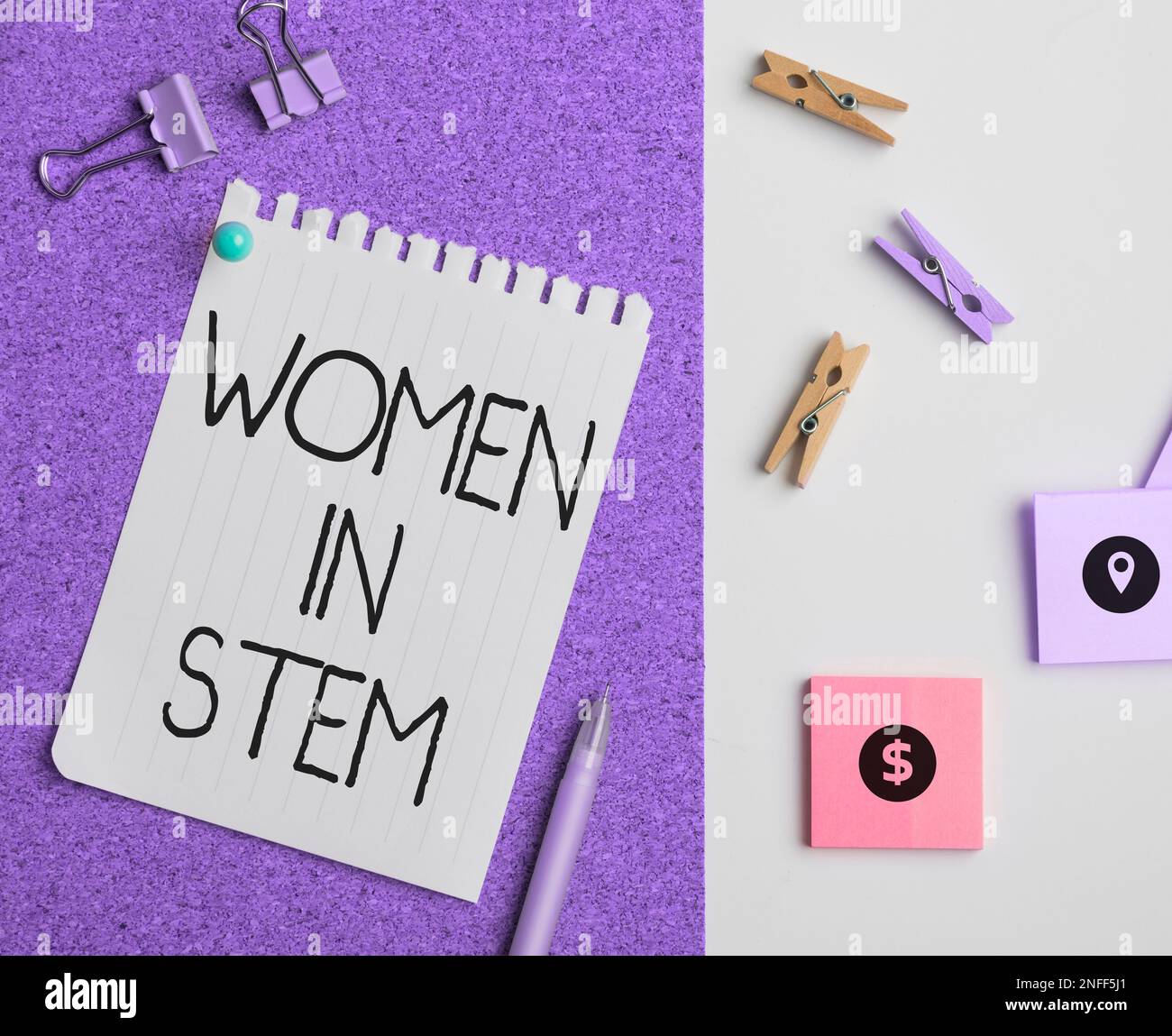 Text caption presenting Women In Stem. Business showcase Science ...