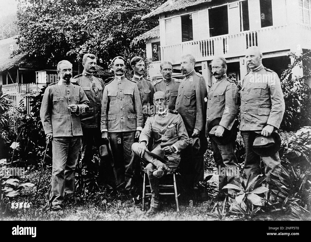 U.S. General John Pershing, second from left, is shown with a group of ...