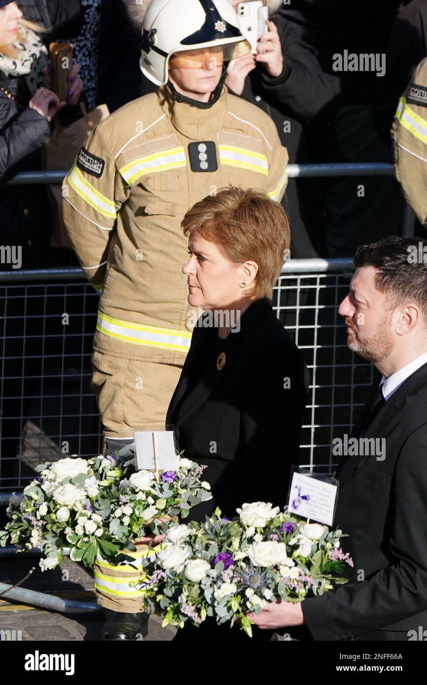 First Minister Nicola Sturgeon (left) arriving at St Giles' Cathedral ...