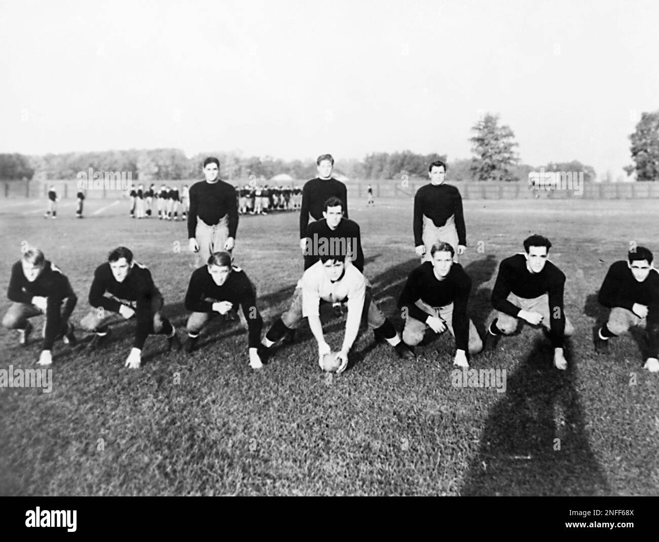 The Notre Dame football team poses for a photographer, Nov. 11, 1931 ...