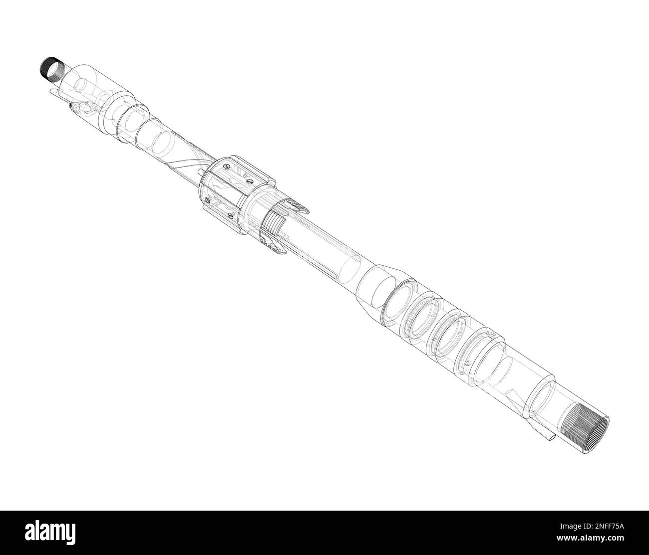 Outline drawing or sketch of cylindrical device Stock Photo - Alamy