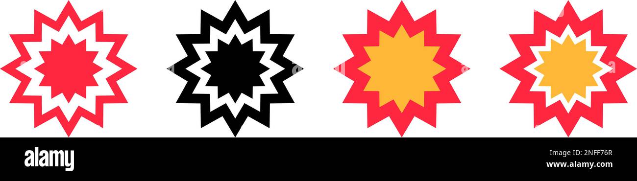 Explosion effect icon set. Impact and bombing. Editable vector Stock ...