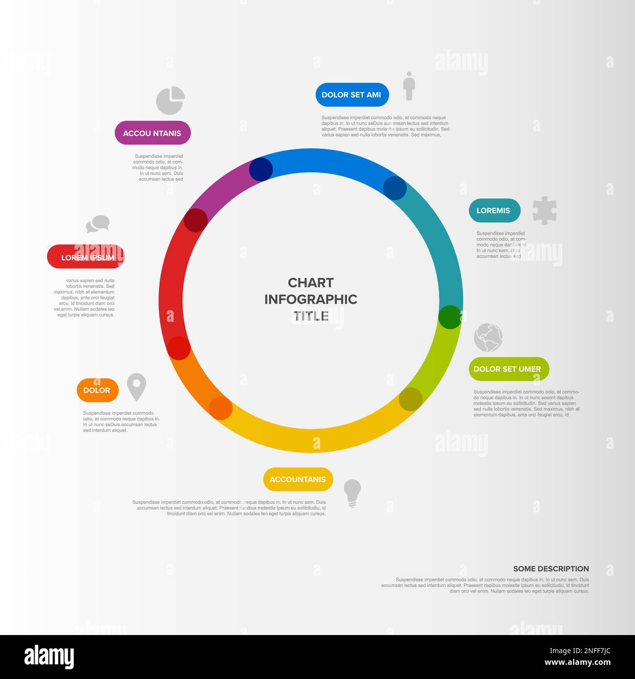 Vector multipurpose Infographic template made from seven blocks, icons ...