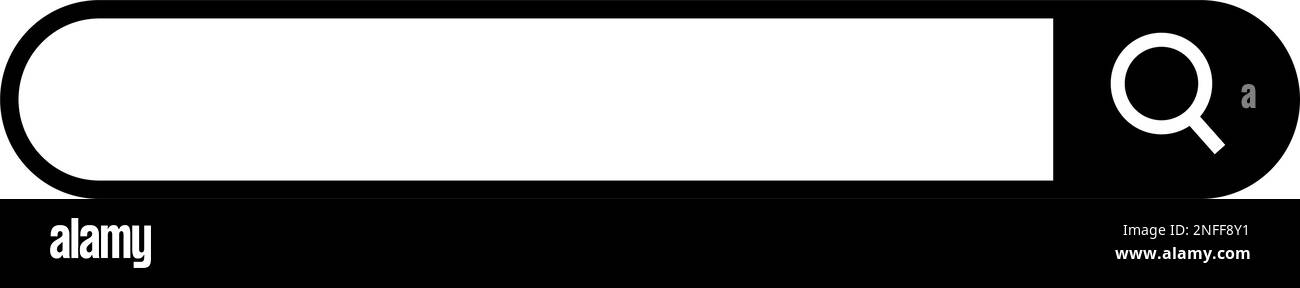 Black rounded corner search bar. Search box. Editable vector Stock ...