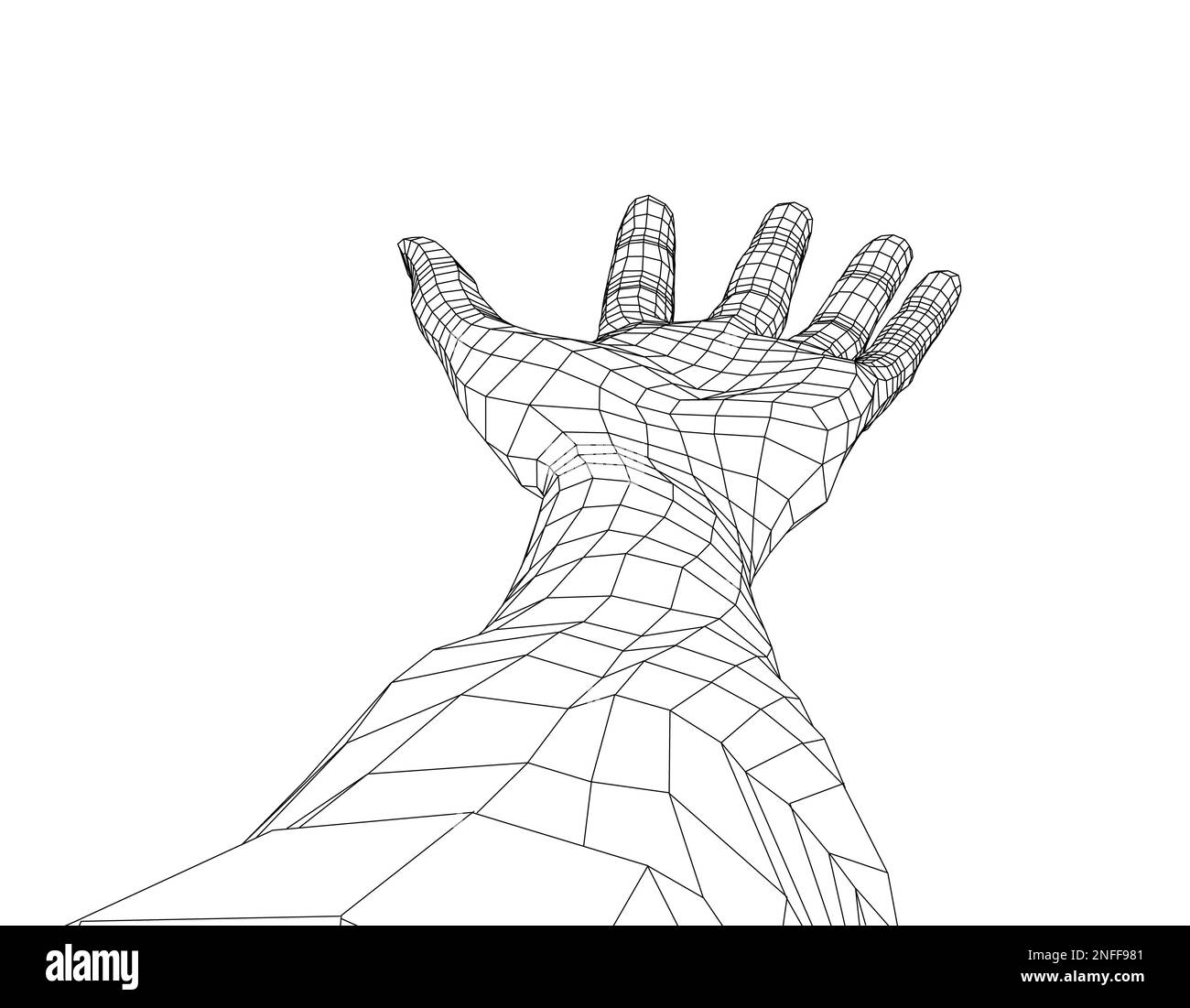 Open palm hand gesture of male hand Stock Photo - Alamy
