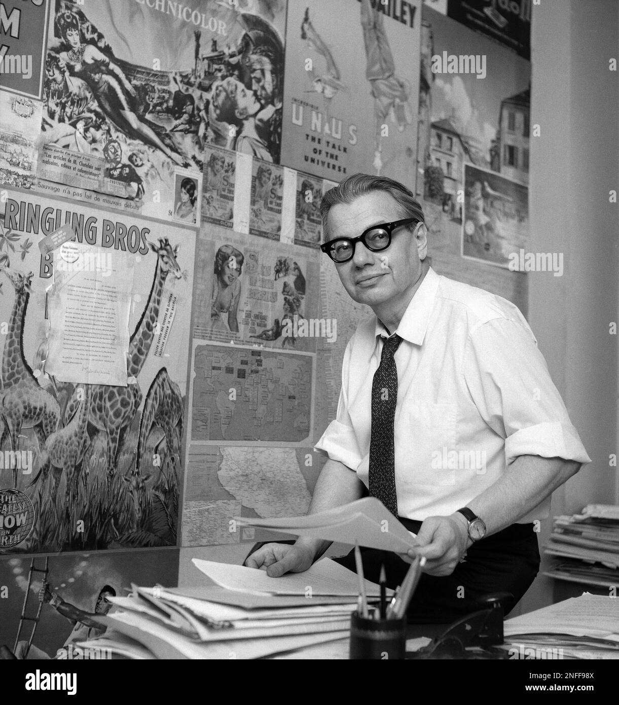 Leo Sauvage is shown at his office at 50 Rockefeller Plaza in New York ...