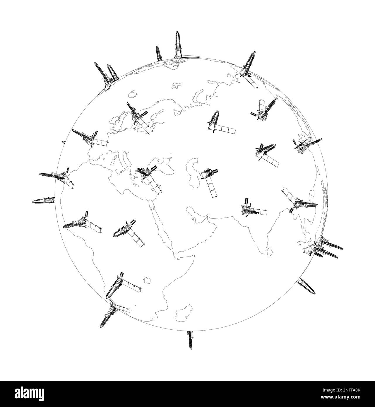 Oil rigs on Earth Stock Photo - Alamy