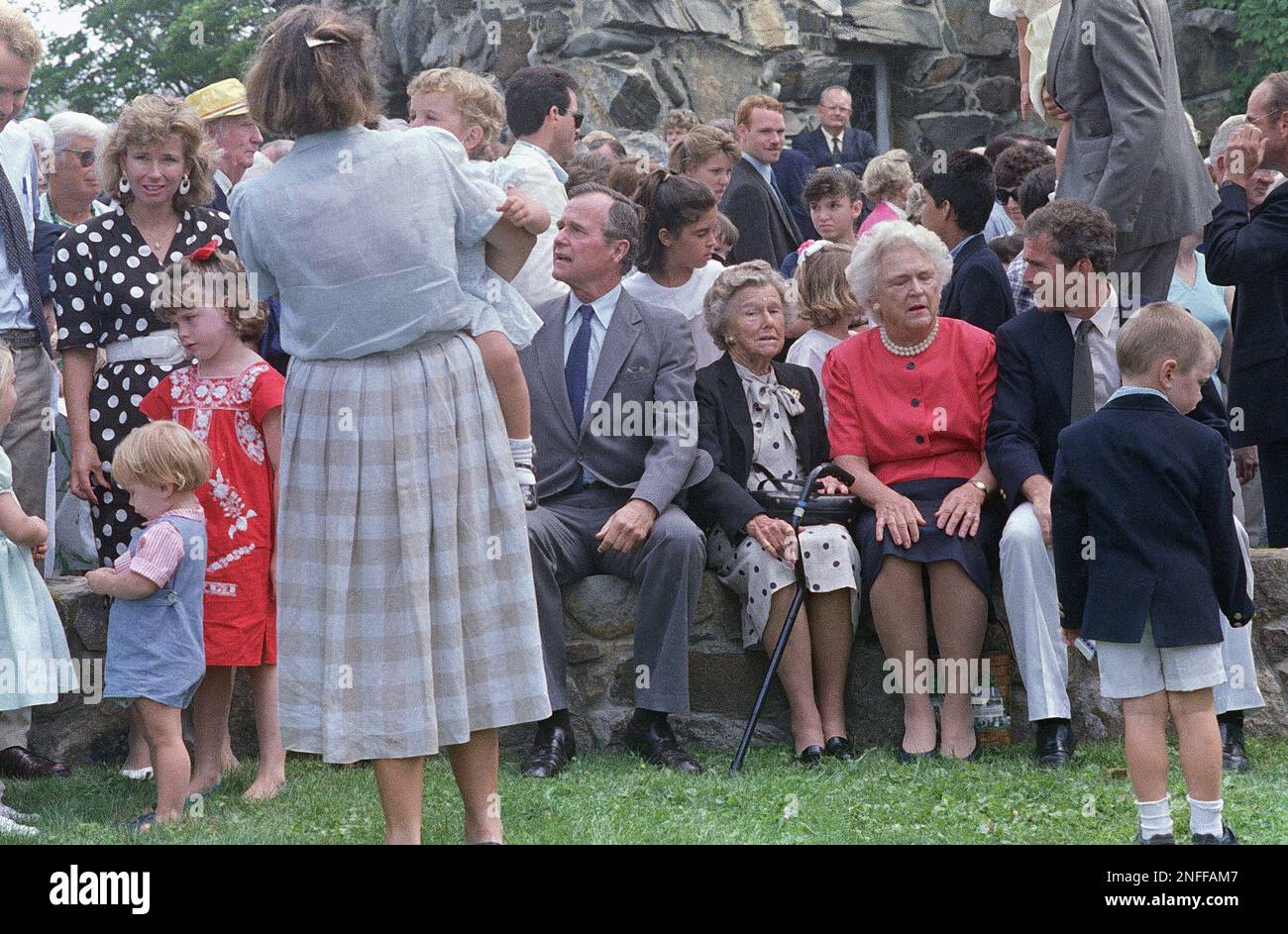 Vice President George H. W. Bush, left, poses with his family outside ...