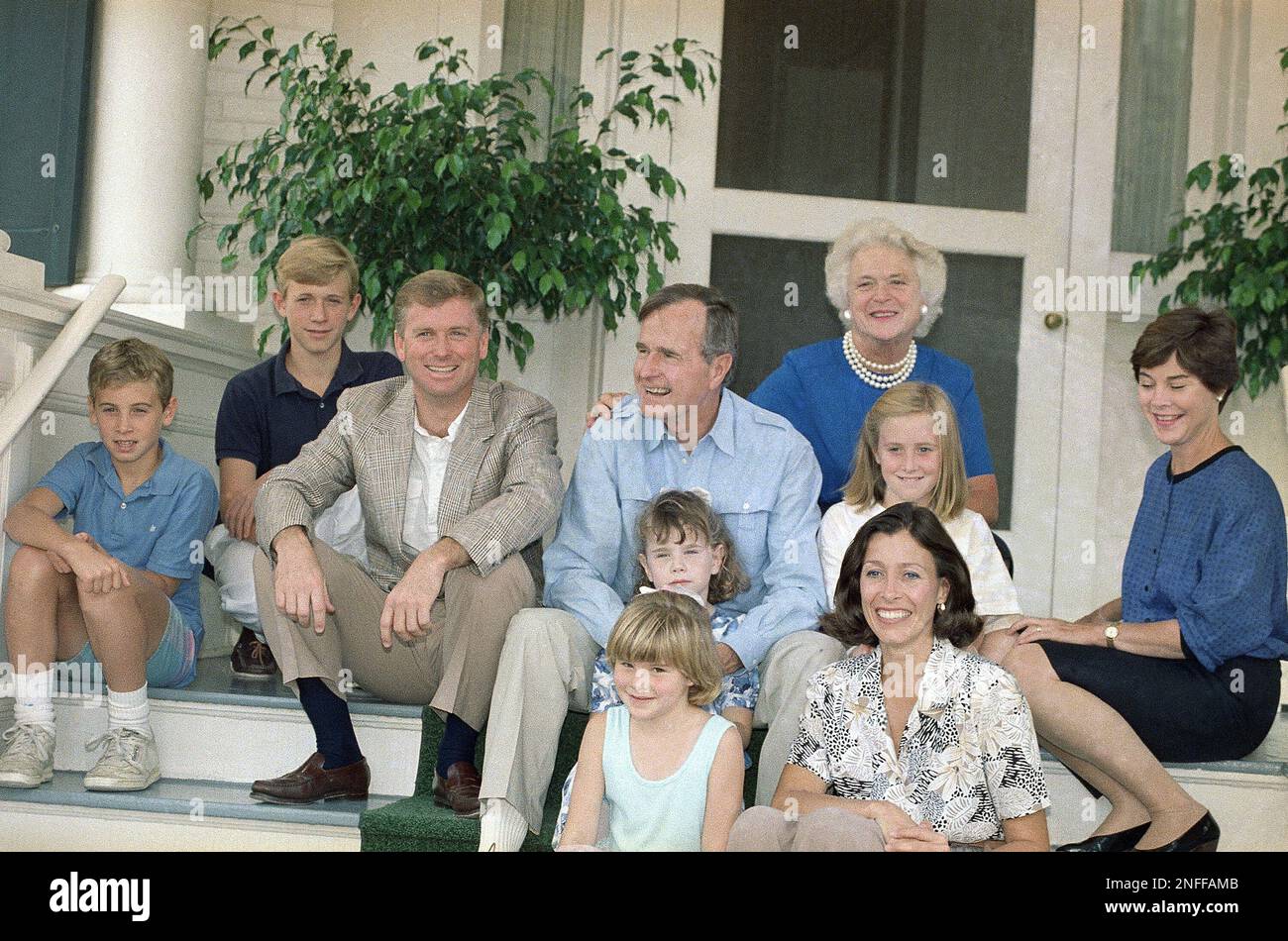 Vice Pres. George H. W. Bush, center, poses during a photo session for ...