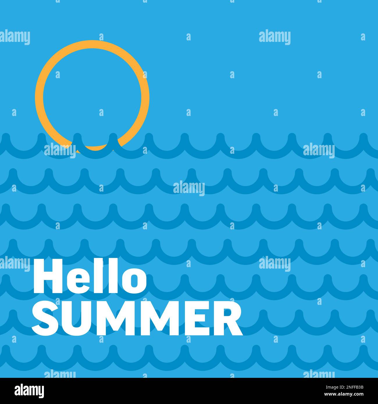 Hello summer - vector simple minimalist summer holiday poster template ...
