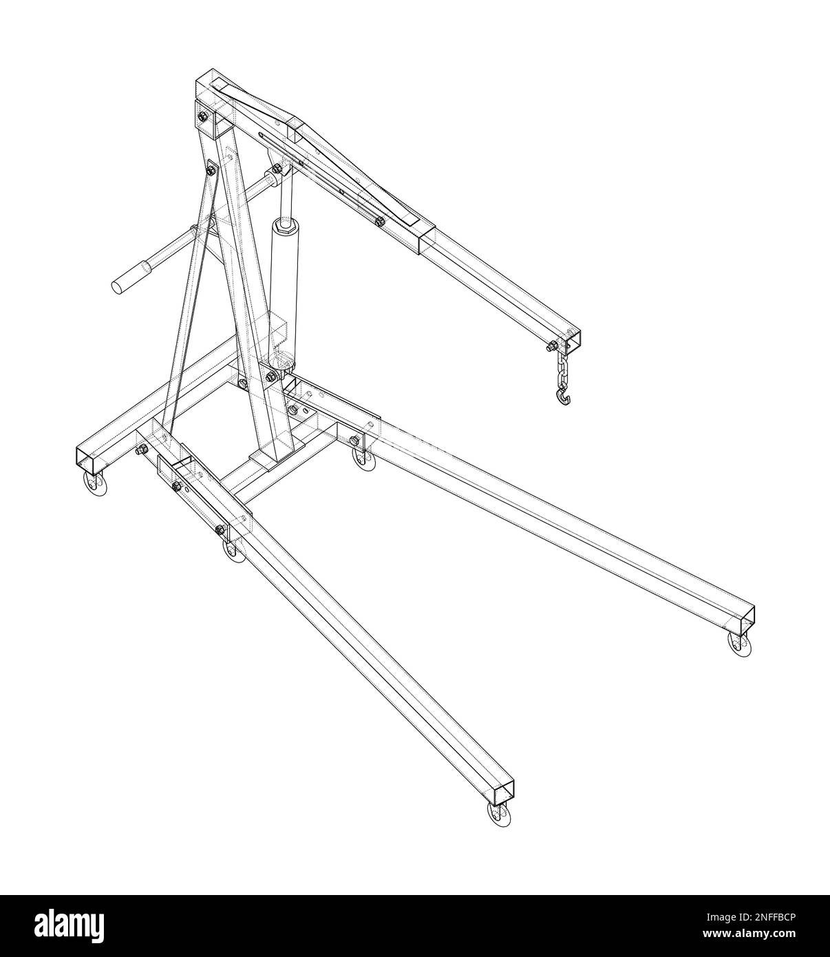 Engine hoist. 3d illustration Stock Photo - Alamy