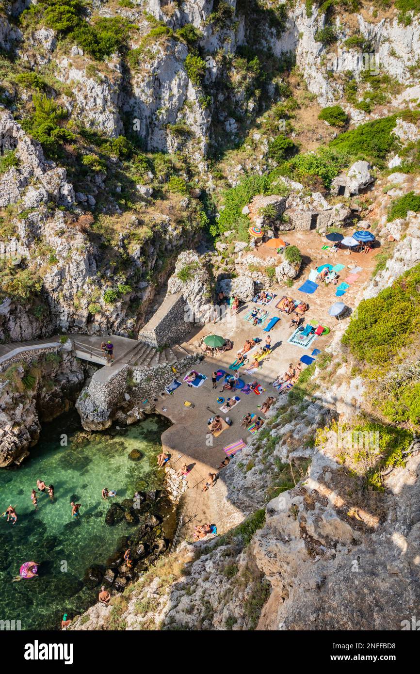 Agosto 17, 2022 - The Ciolo bridge, Gagliano del Capo, Santa Maria di ...
