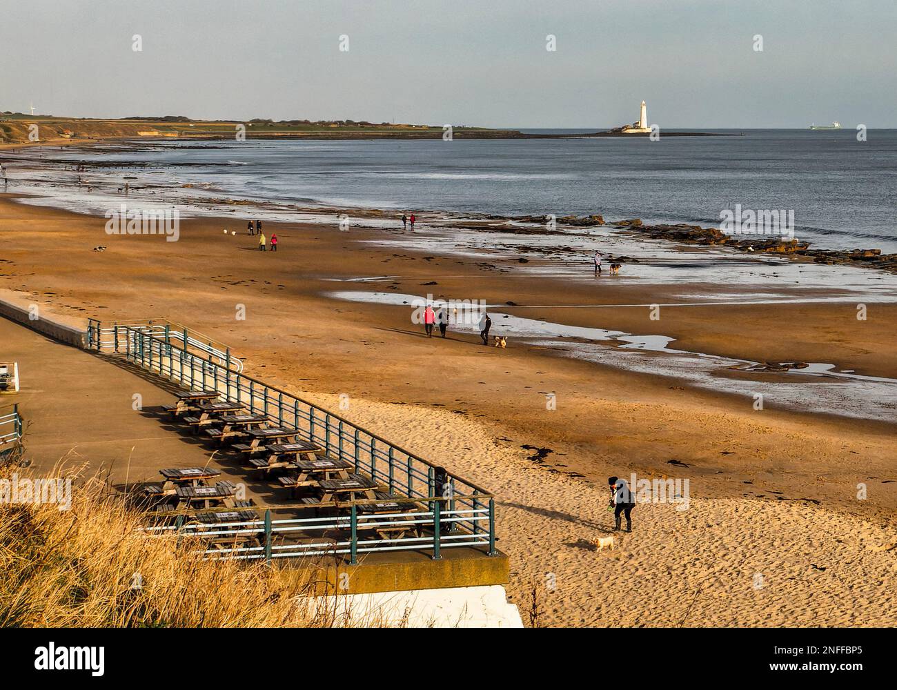 Watts Slope at Whitley Bay beach Stock Photo - Alamy