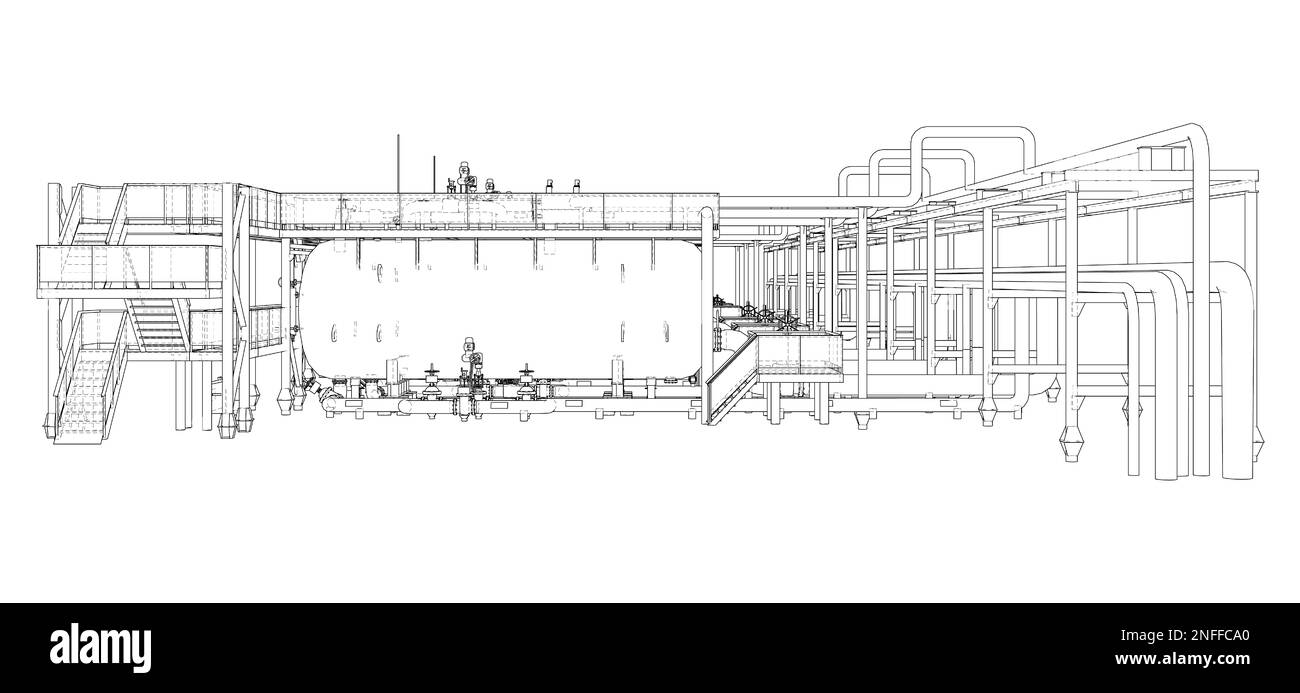 Sketch of industrial equipment Stock Photo - Alamy