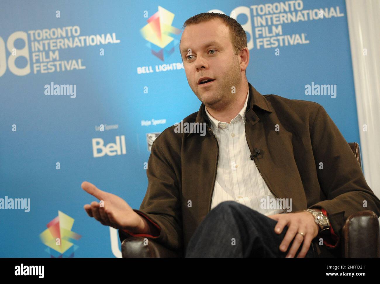 Director Saul Dibb participates in a press conference for the film "The ...
