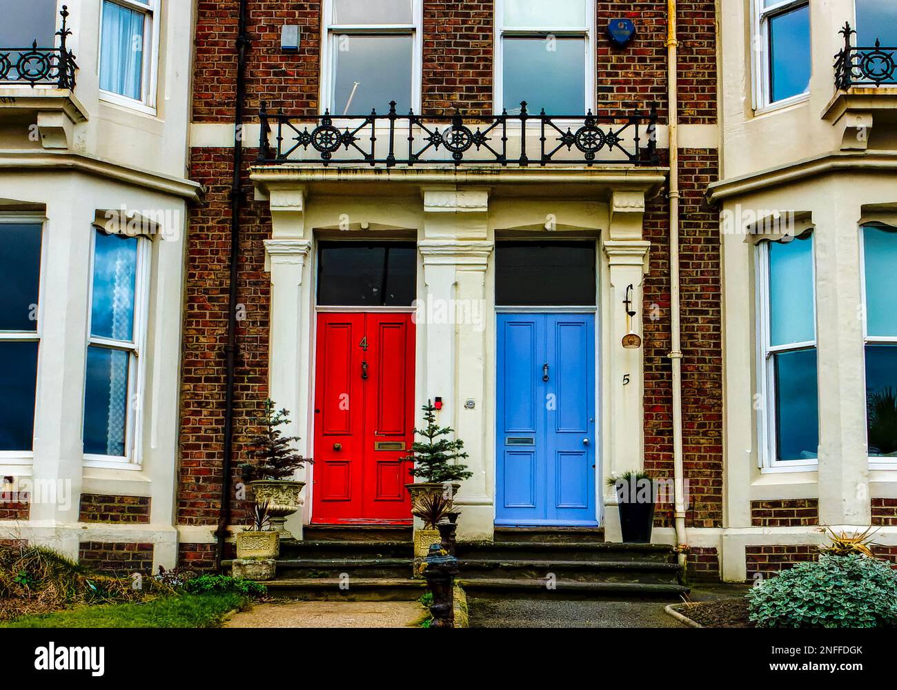 Entrances to row houses Stock Photo - Alamy