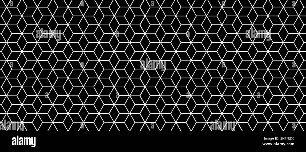 Black Seamless Cube Geometric Pattern Square Or Hexagon Background Vector Illustration Stock