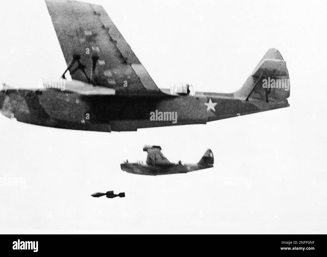 Flying boats attached to the Soviet Black Sea fleet bombing enemy ...