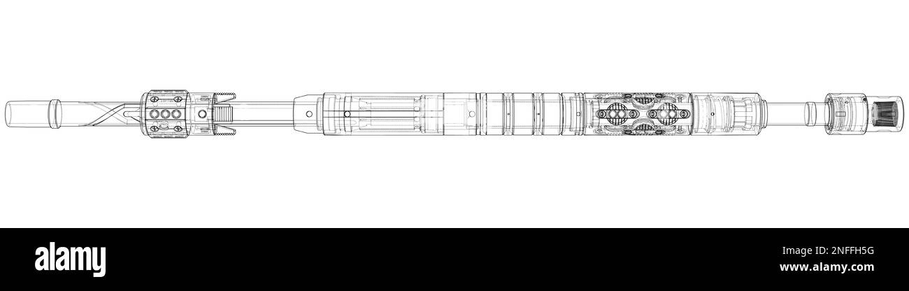 Outline drawing or sketch of cylindrical device Stock Photo - Alamy