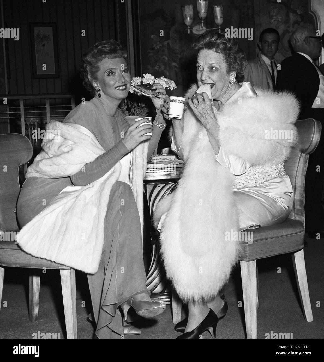 Actress Celeste Holm, after an opening night appearance in her play ...