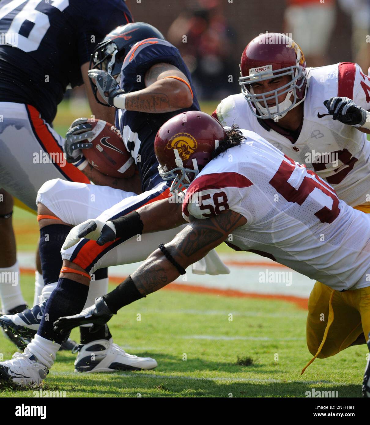 USC linebacker (58) Rey Maualuga is seen in an NCAA college football ...