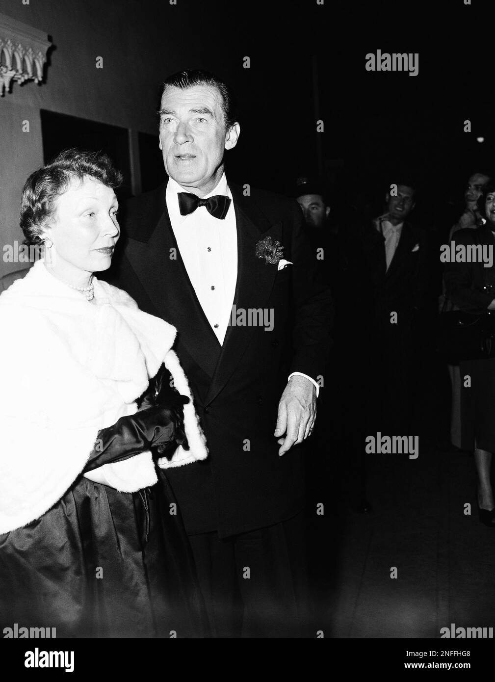 Walter Pidgeon and his wife Ruth attend opening night of Salder's Wells ...