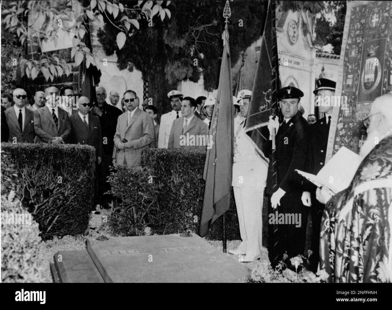 Led by Italy's foremost impressario, Remigio Paone, center, striped tie ...