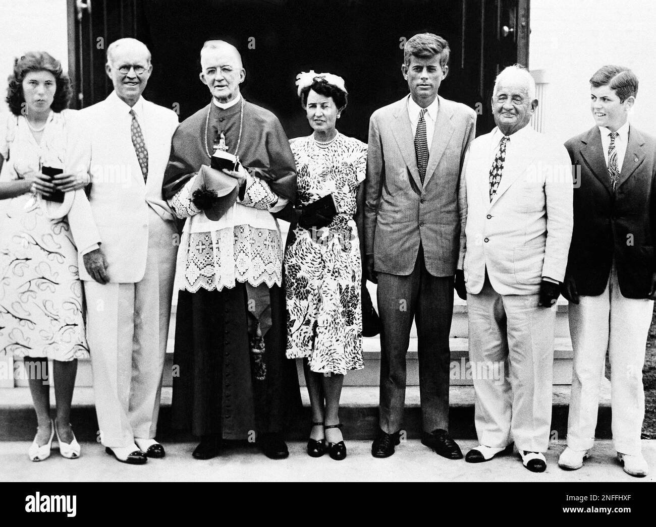 Standing outside at St. Francis Xavier Church, Hyannis Port, Mass., in ...