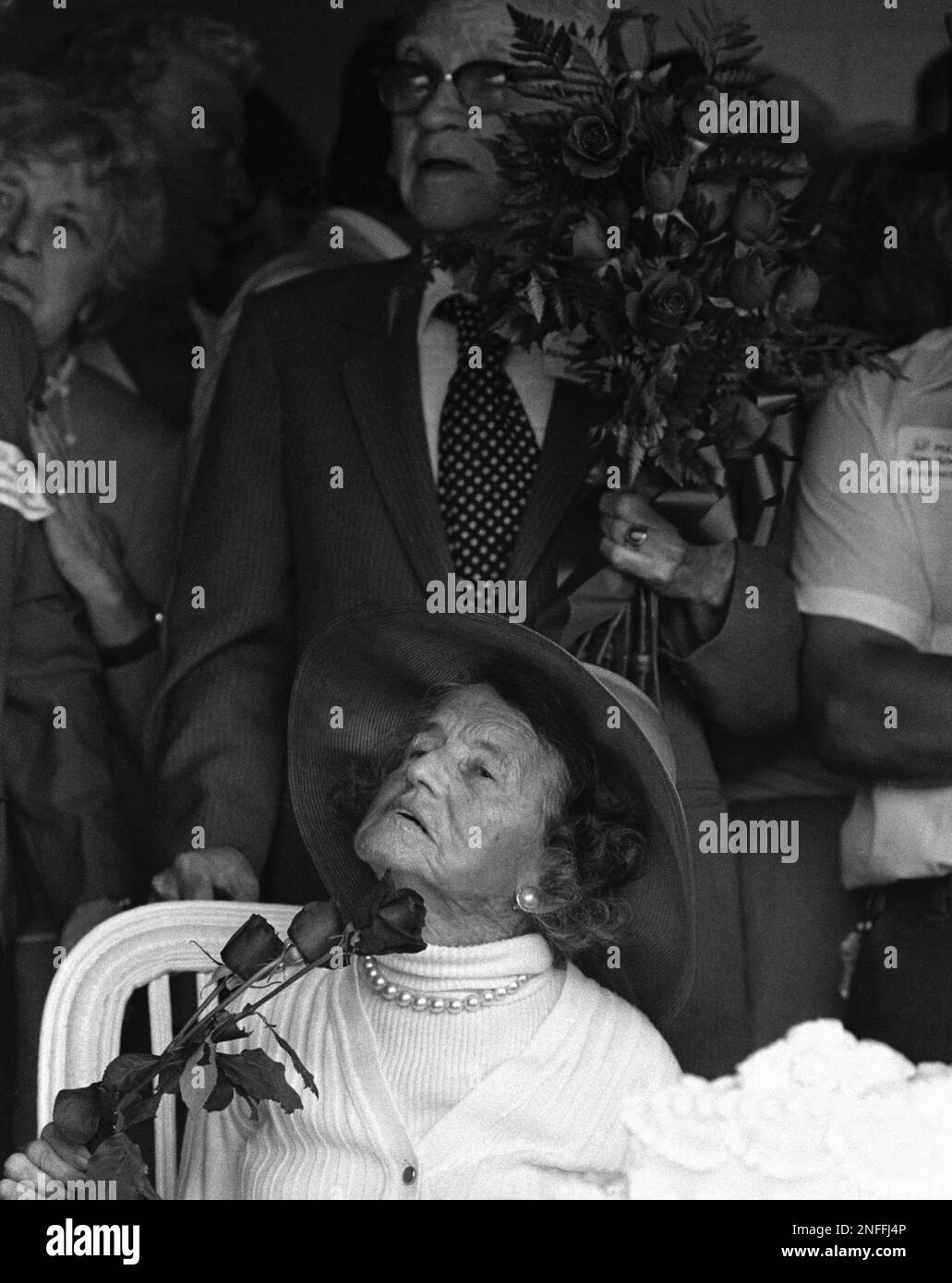 Rose Fitzgerald Kennedy at a 92nd birthday celebration in 1980 at the family compound in Hyannis ...