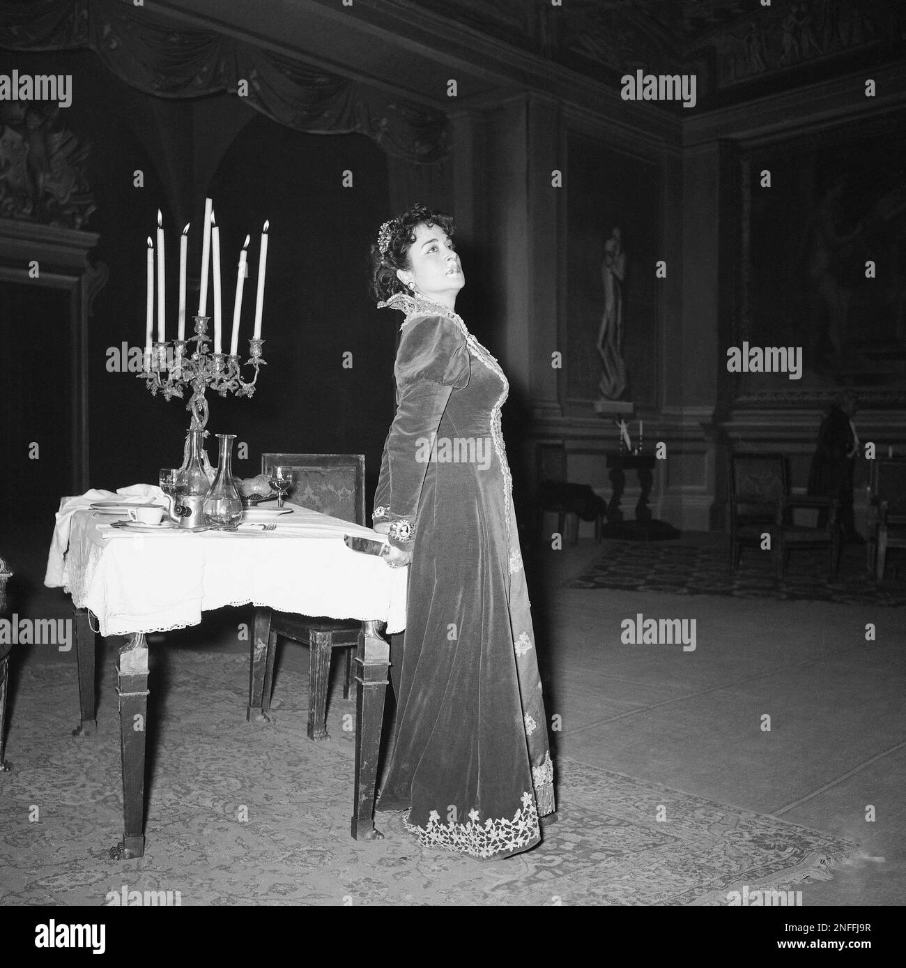 Turkish soprano Leyla Gencer is shown at a dress rehearsal of Puccini's ...