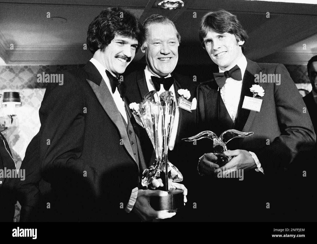 Ron Guidry, left, Cy Young Award holder for the New York Yankees, and ...