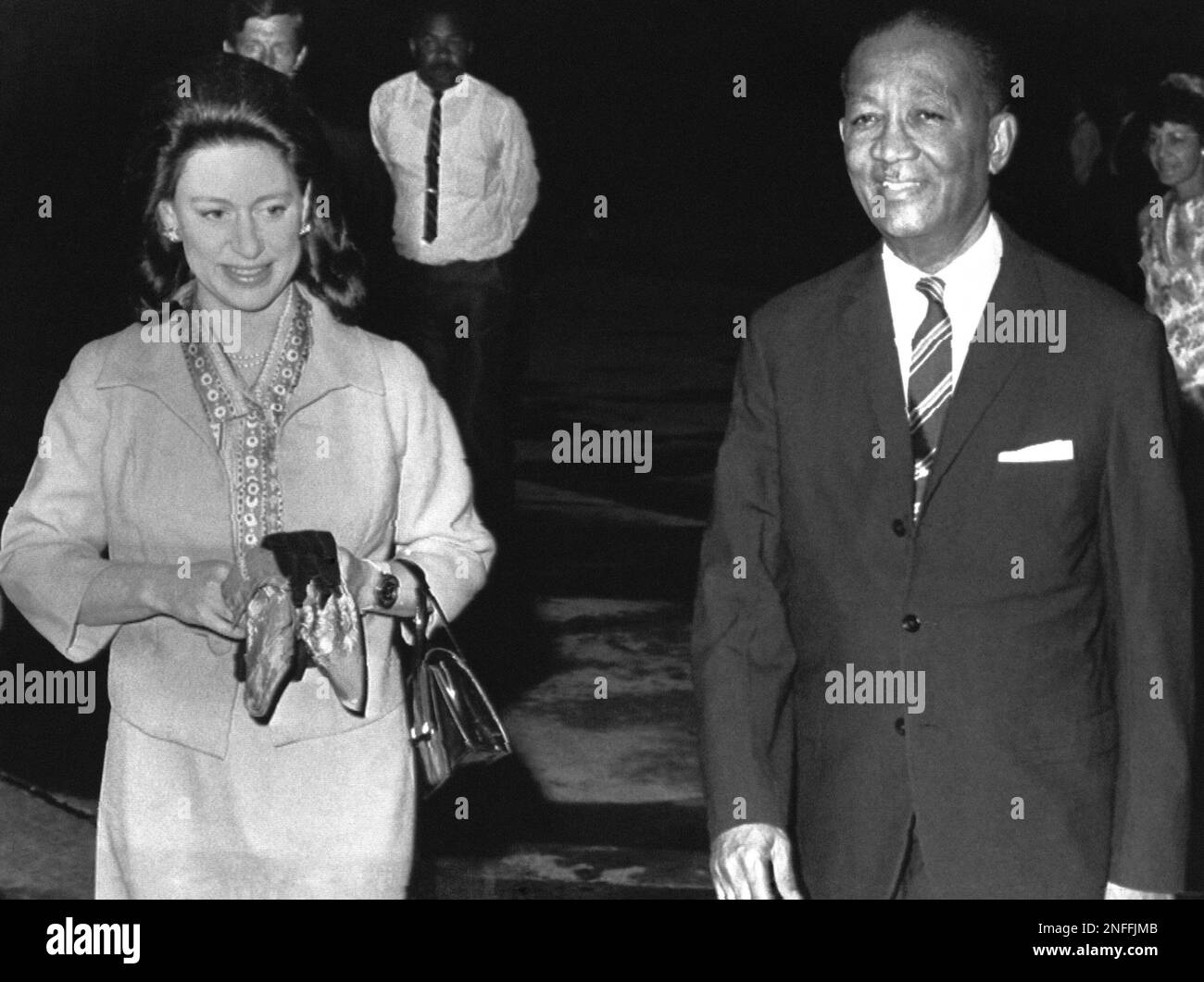 Princess Margaret of the United Kingdom is seen with the Governor ...