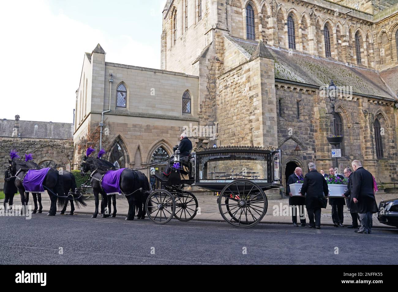 The funeral cortege for Holly Newton leaves Hexham Abbey in Hexham ... The funeral cortege for Holly Newton leaves Hexham Abbey in Hexham ...