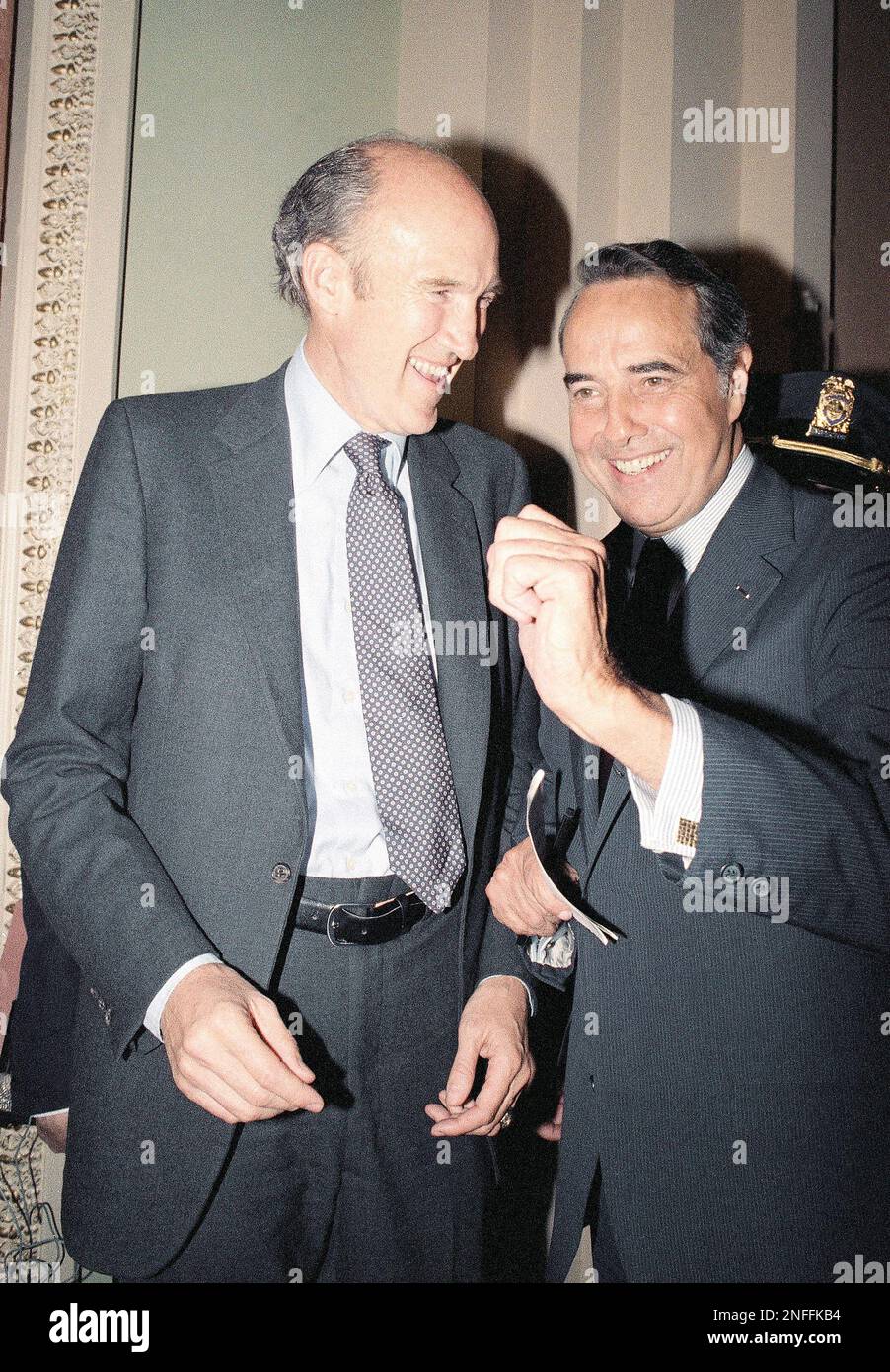 Sen. Robert Dole, left, and Sen. Alan Simpson, shown, Nov. 28, 1984 ...