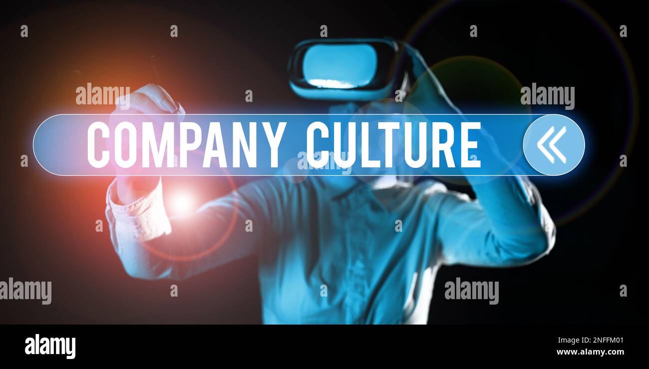 Hand writing sign Company Culture, Word Written on The environment and ...