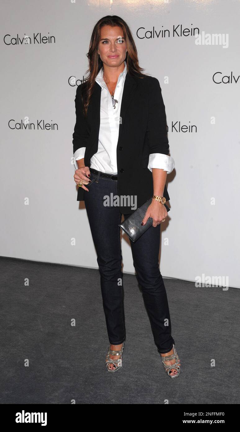 Actress Brooke Shields attends the Calvin Klein 40th anniversary party ...