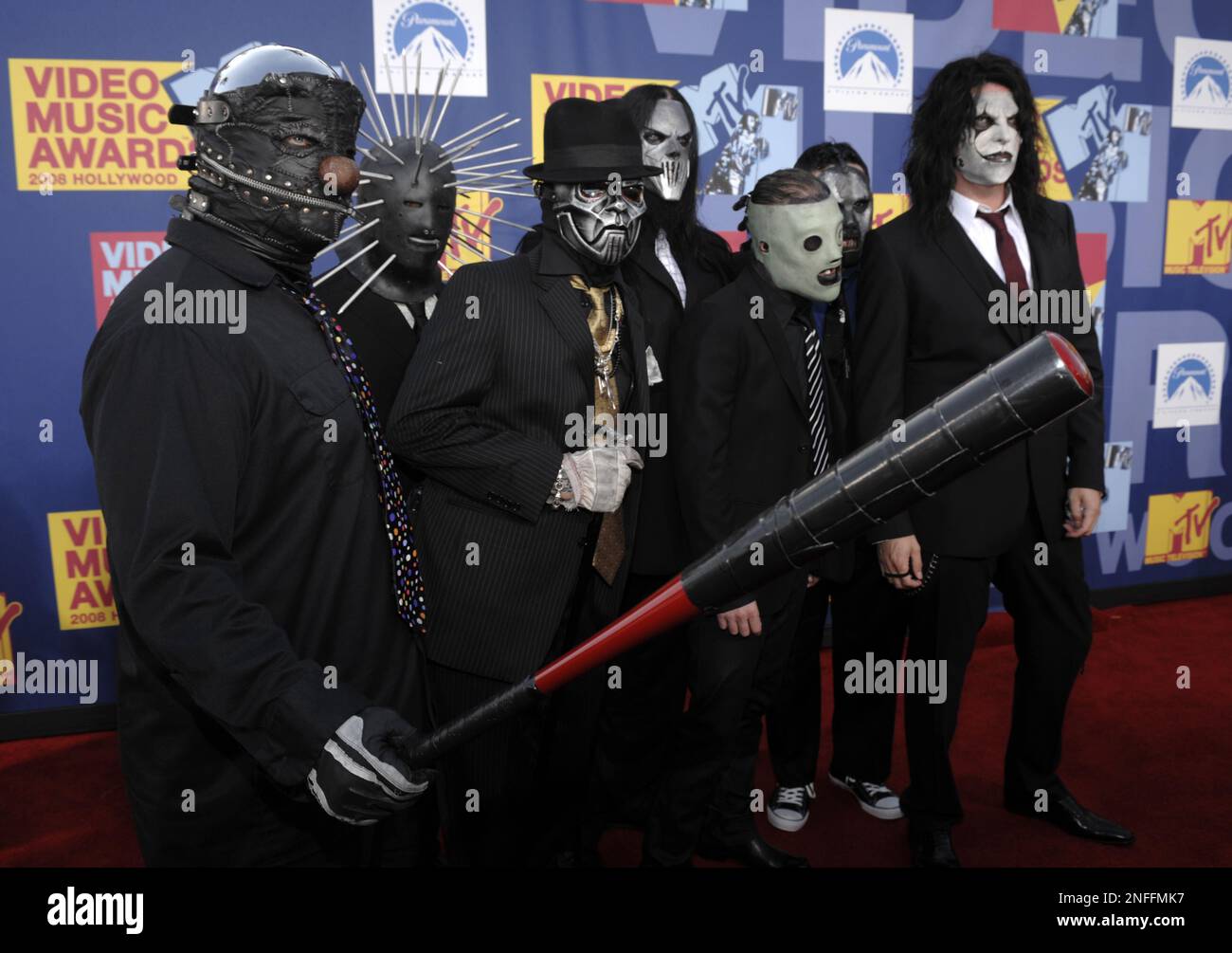 Rock group Slipknot arrives at the 2008 MTV Video Music Awards held at ...