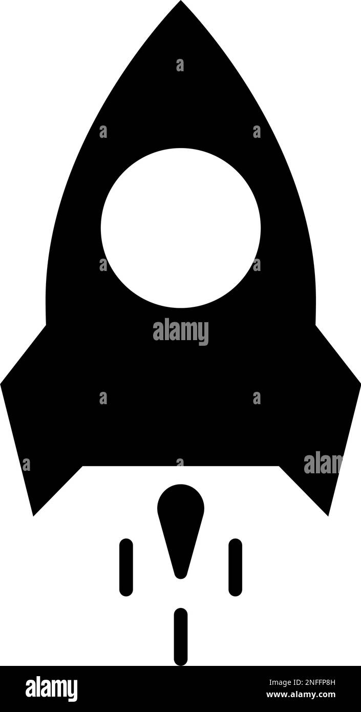 Simple rocket silhouette icon. Launch. Editable vector Stock Vector ...