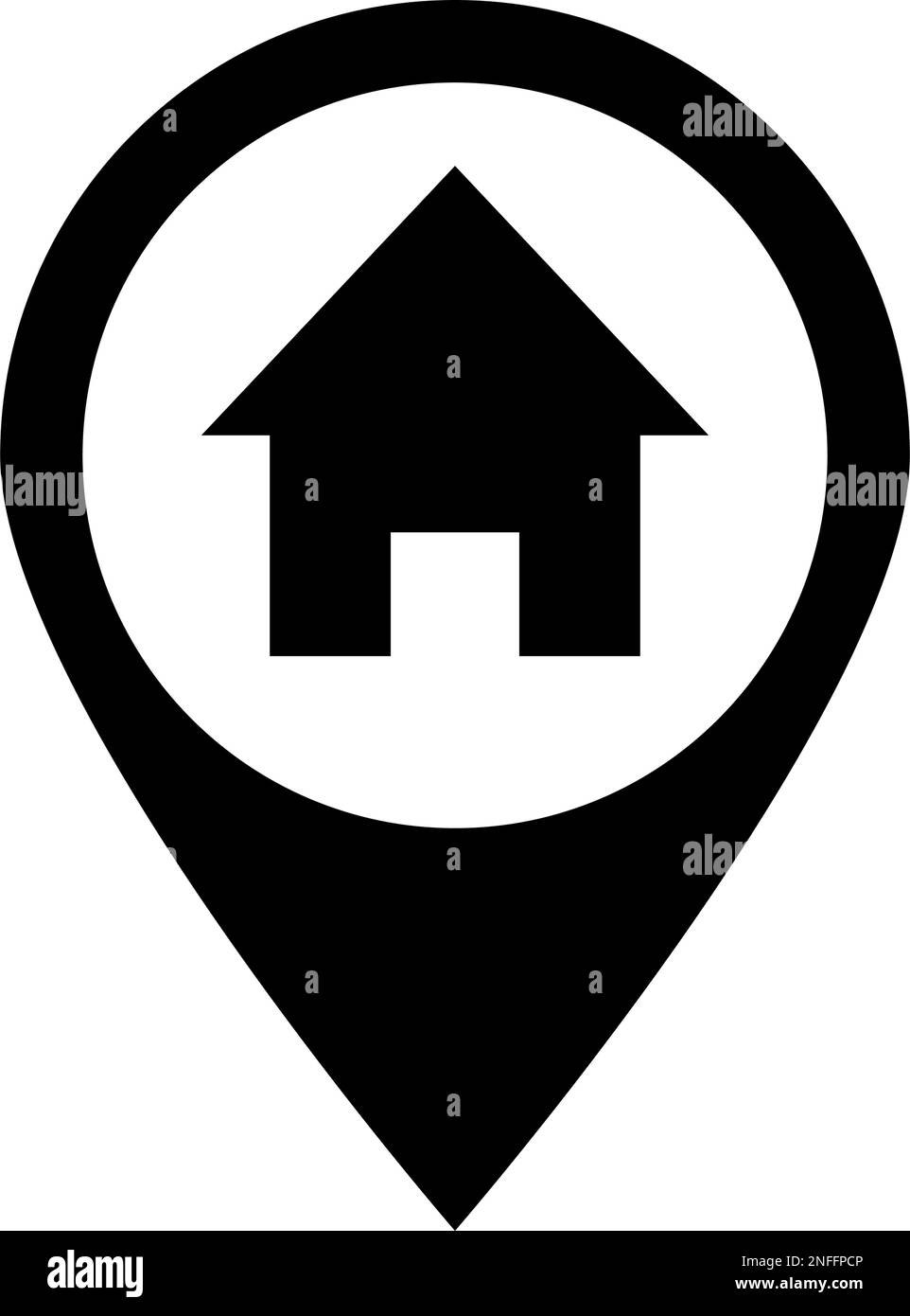 House map pin silhouette icon. Location of the house. Editable vector ...