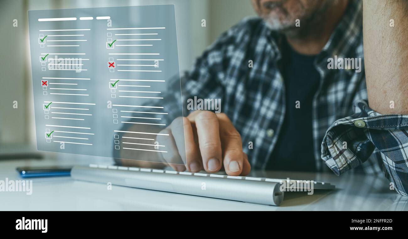 Filling out application form online hi-res stock photography and images ...