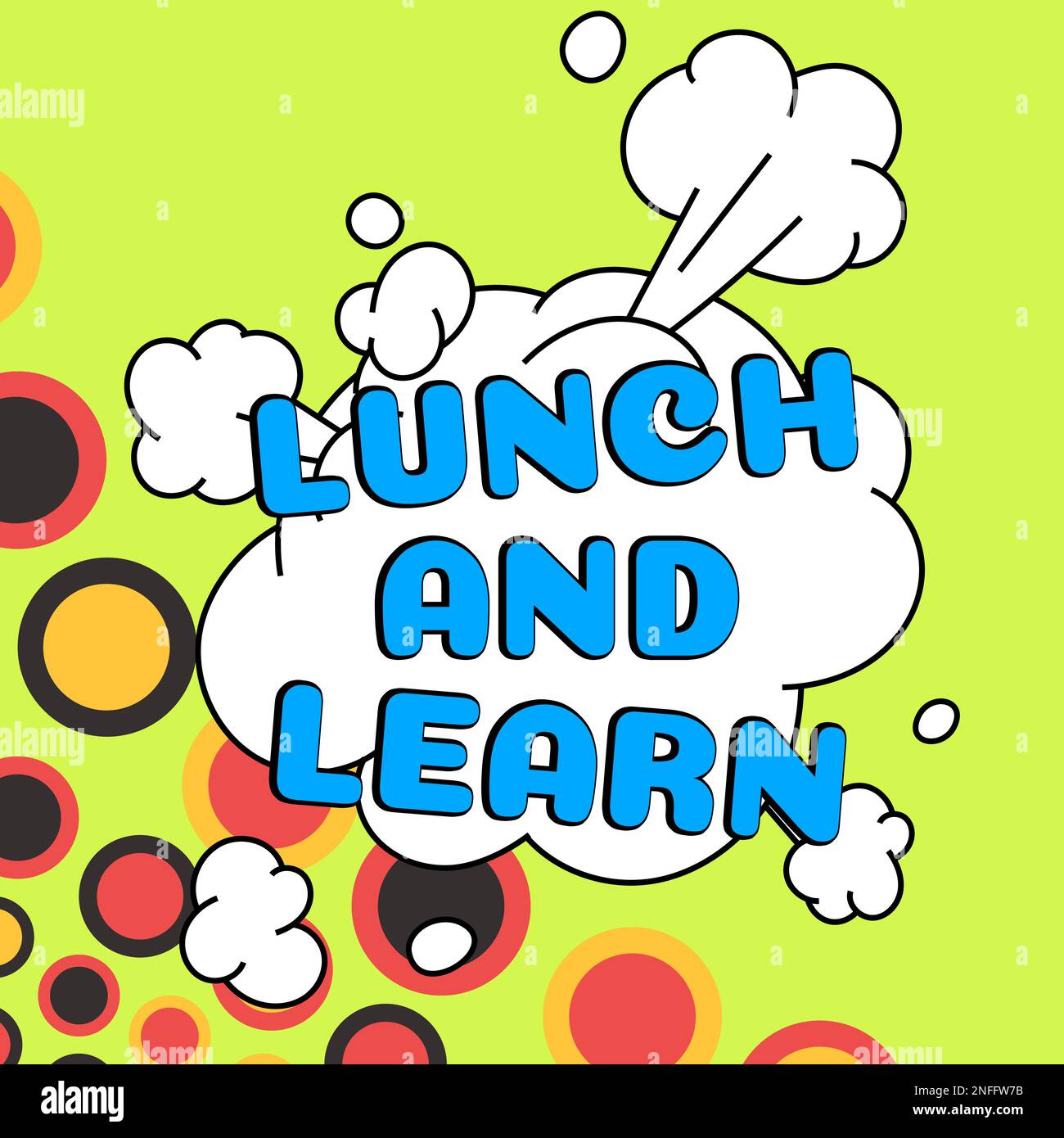 Conceptual caption Lunch And Learn. Concept meaning Have meal and study ...