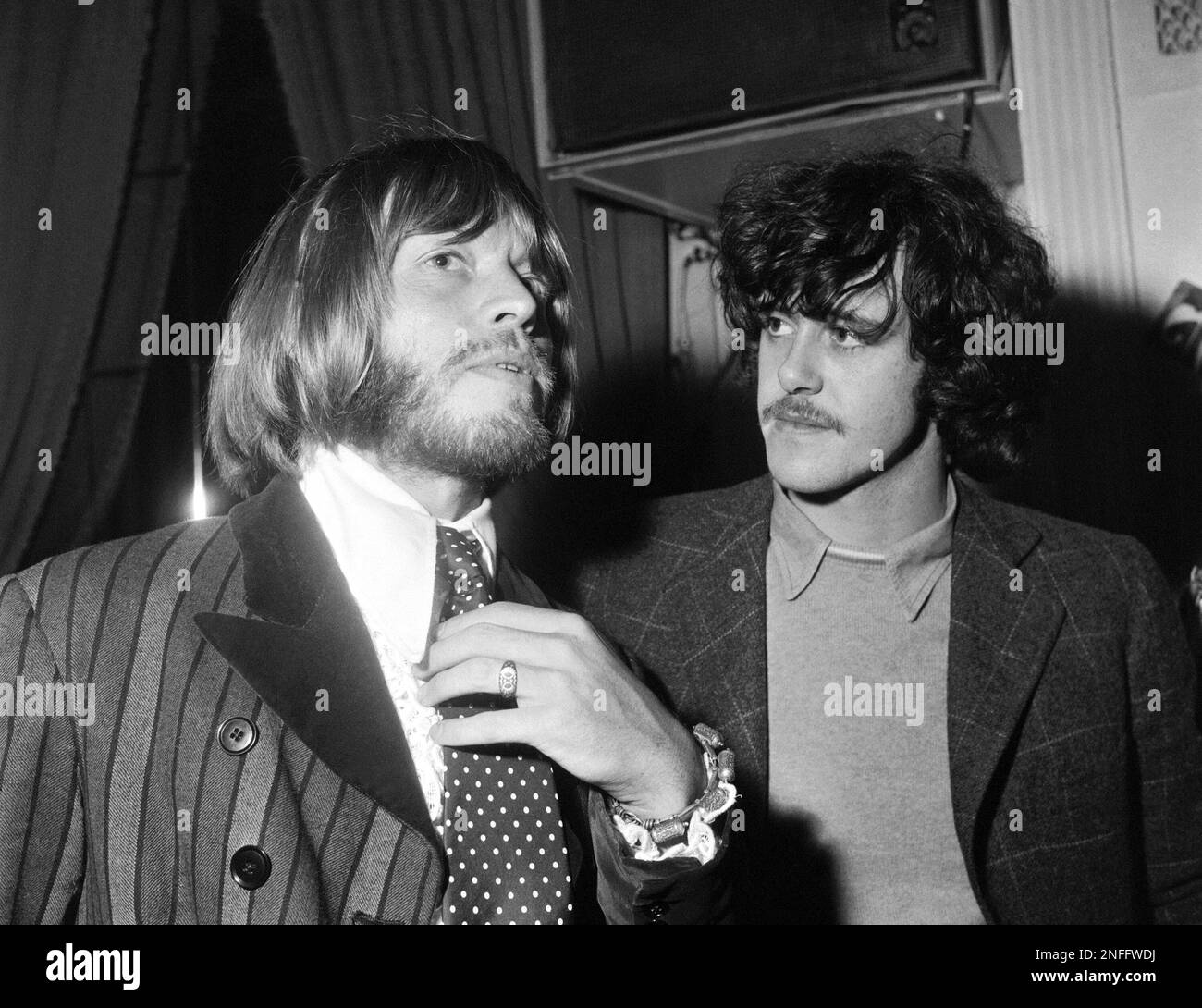 Sporting a beard Brian Jones of the 'Rolling Stones' pop group talks ...