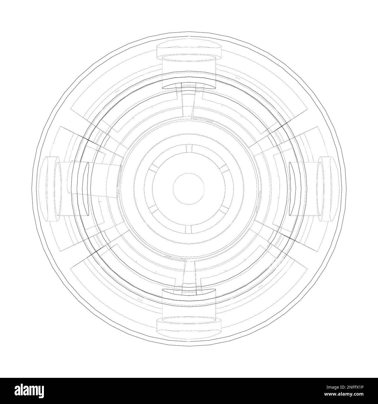 Outline drawing or sketch of cylindrical device Stock Photo - Alamy