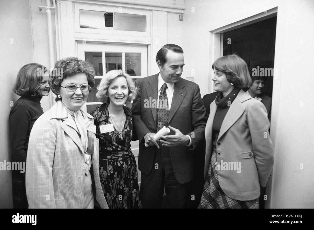 Sen. Robert Dole R-Kan., center, is greeted by members of the first ...