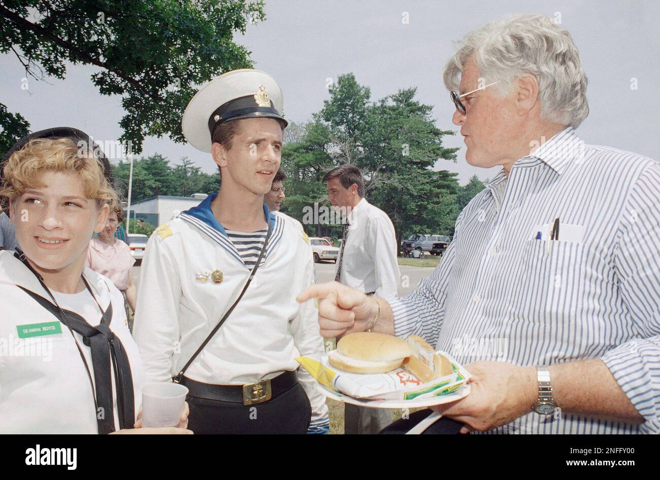 Russian midshipman Misha Kiselyov of Kaliningrad, Russia, center ...