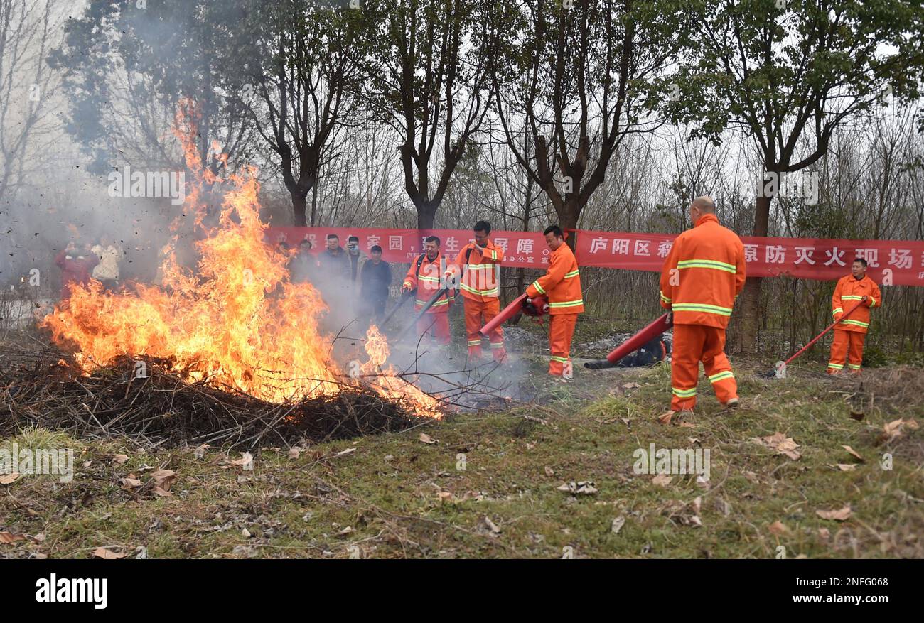 HEFEI, CHINA - FEBRUARY 17, 2023 - Forest fire prevention personnel ...