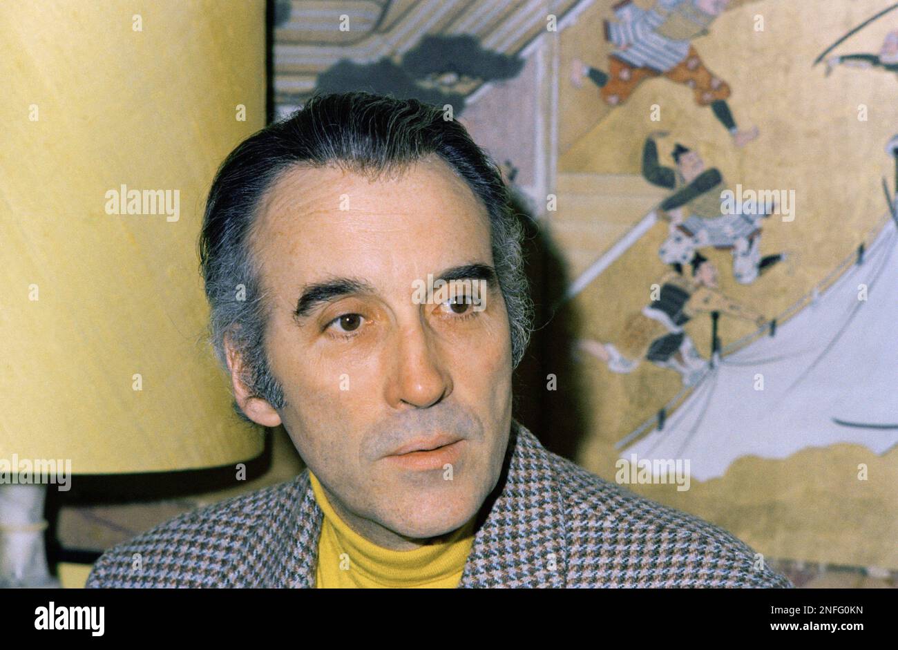 British horror movie film actor Christopher Lee is shown in April 1974 ...
